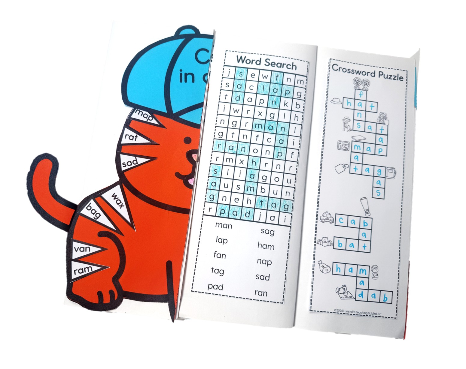 Short Vowel CVC Phonics Foldable Crafts & Decodable Passages - Tunstall ...