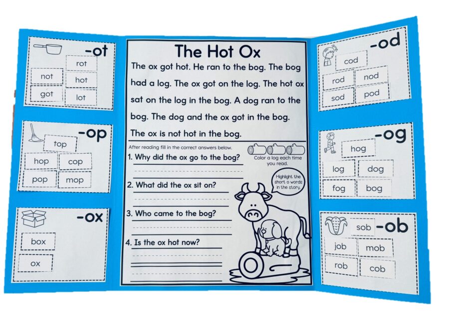 Short Vowel CVC Phonics Foldable Crafts & Decodable Passages - Tunstall ...