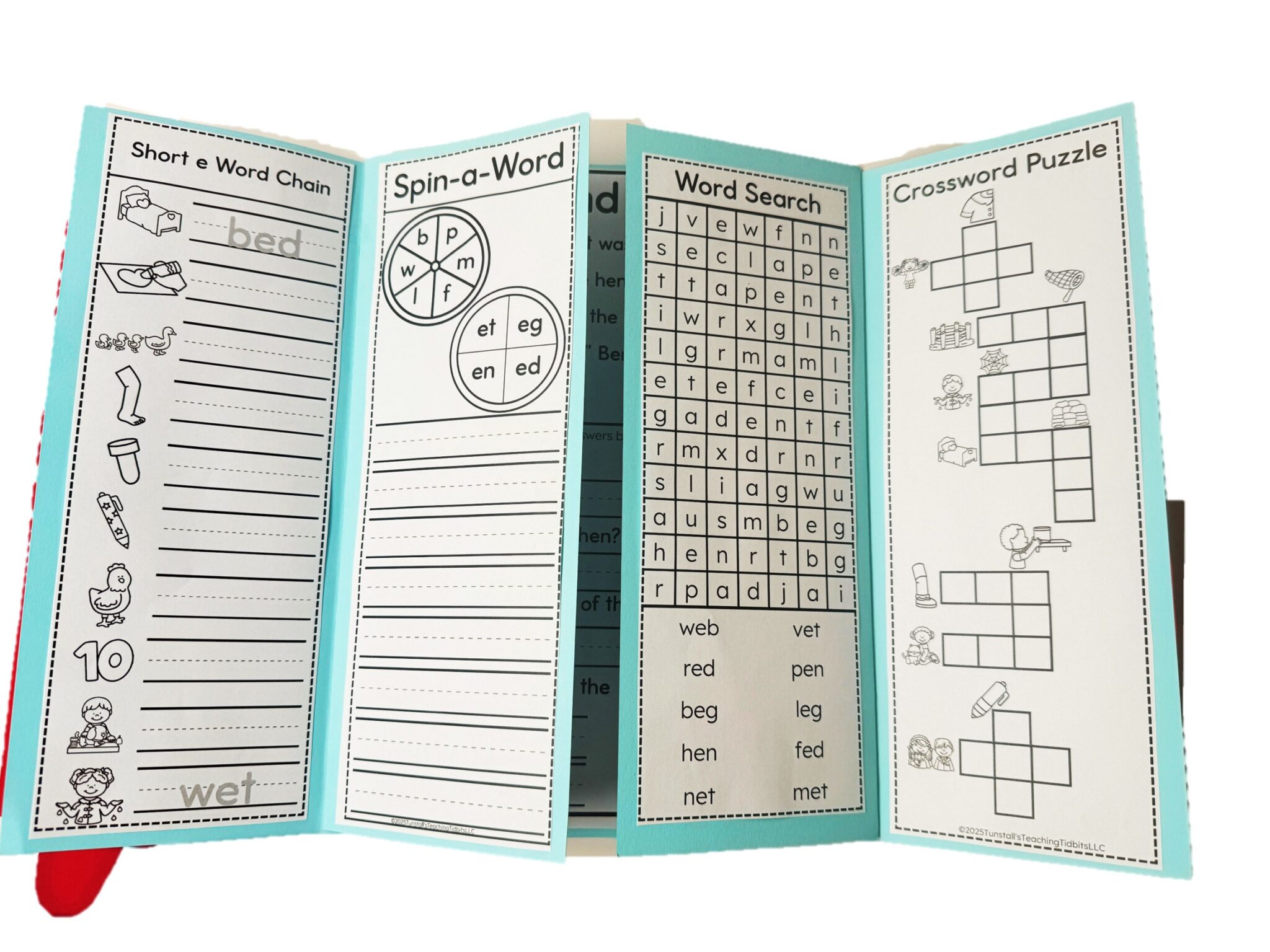 Short Vowel CVC Phonics Foldable Crafts & Decodable Passages - Tunstall ...