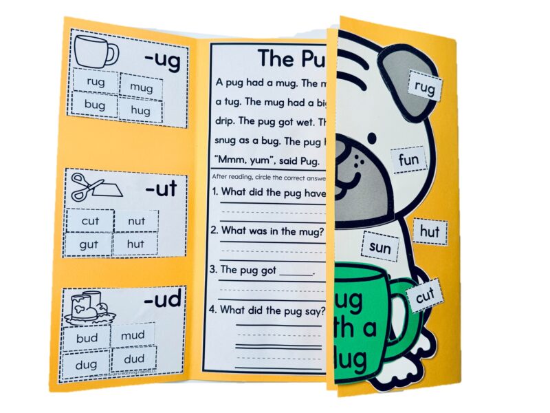 Short Vowel CVC Phonics Foldable Crafts & Decodable Passages - Tunstall ...