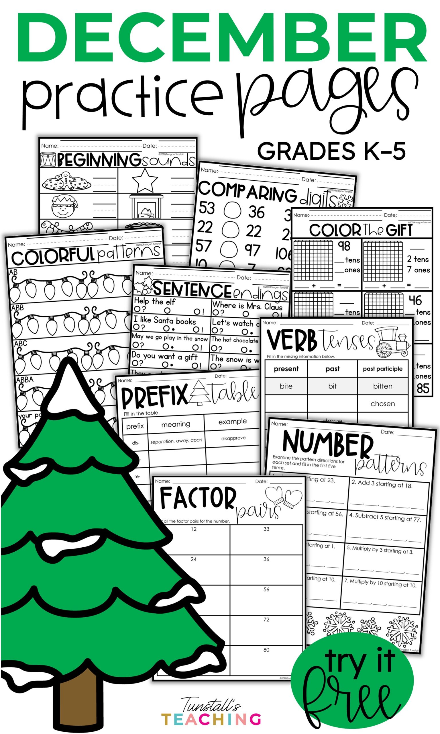 December Practice Pages to Keep Learning Steady and Stress Free ...