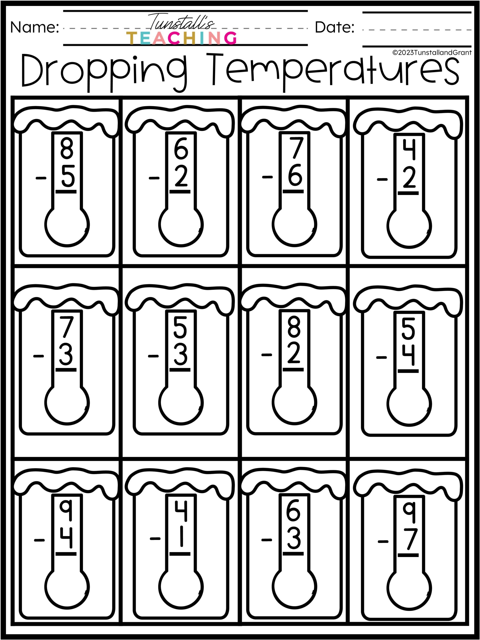 January Practice Pages for Math and Literacy