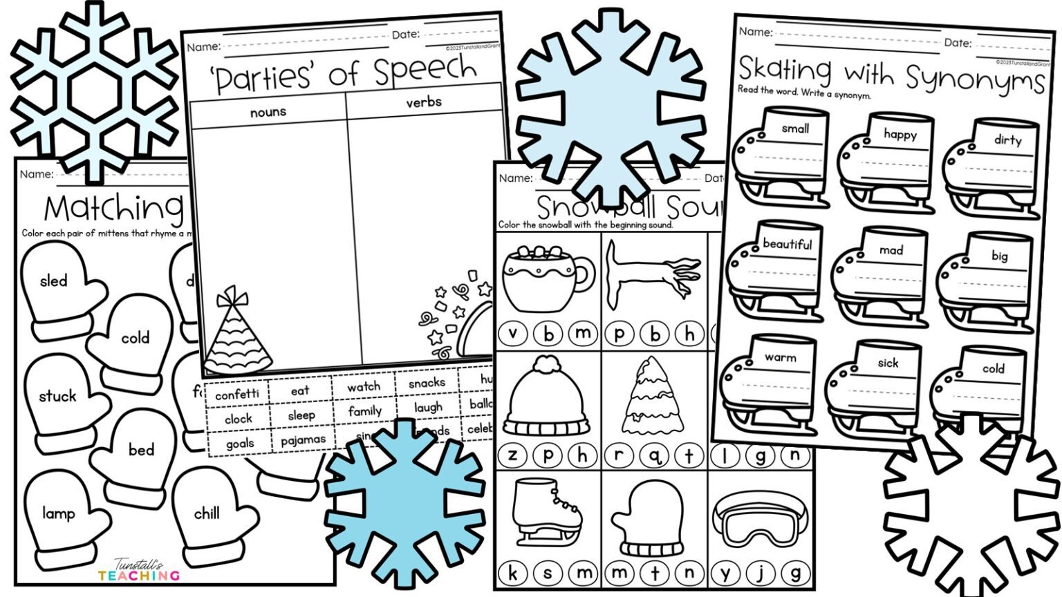 January Practice Pages for Math and Literacy