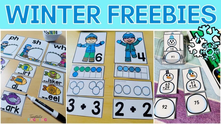 Winter Classroom Freebies for Math and Literacy