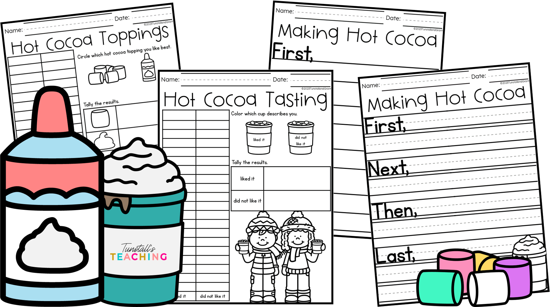 January Practice Pages for Math and Literacy