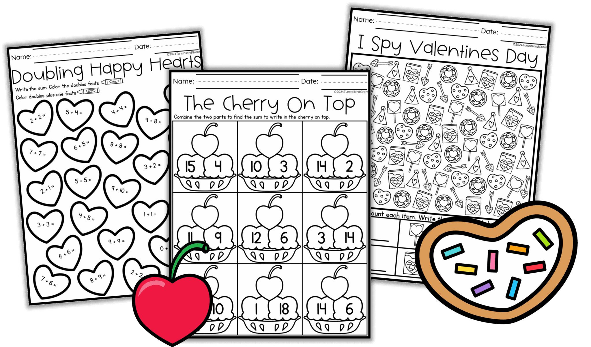 February Math and Literacy Practice Pages for K–2 Classrooms