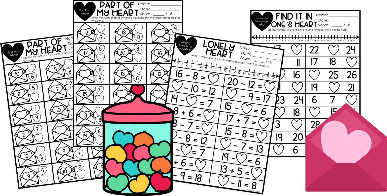 Valentine’s Day Math Worksheets for K–2 | Free Printable Sample