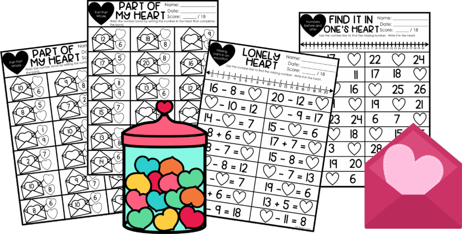 Valentine’s Day Math Worksheets for K–2 | Free Printable Sample