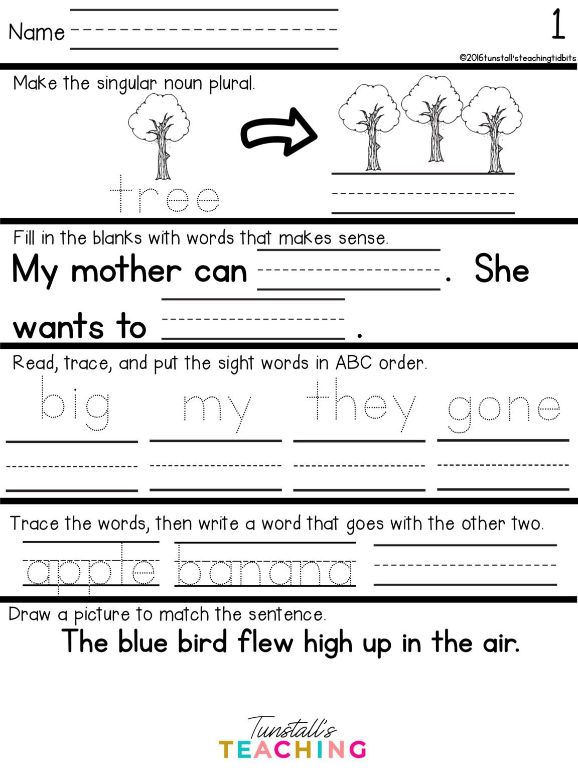 Daily Math and Daily Language Spiral Review for K 3 Morning Work